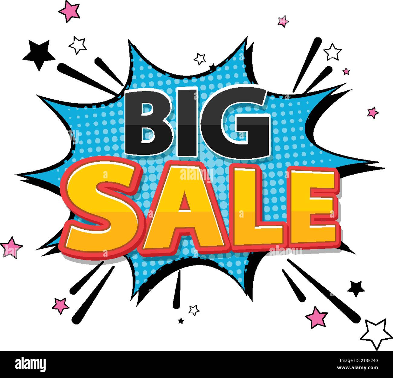 Eye-catching retro comic style banner for a big sale event Stock Vector ...