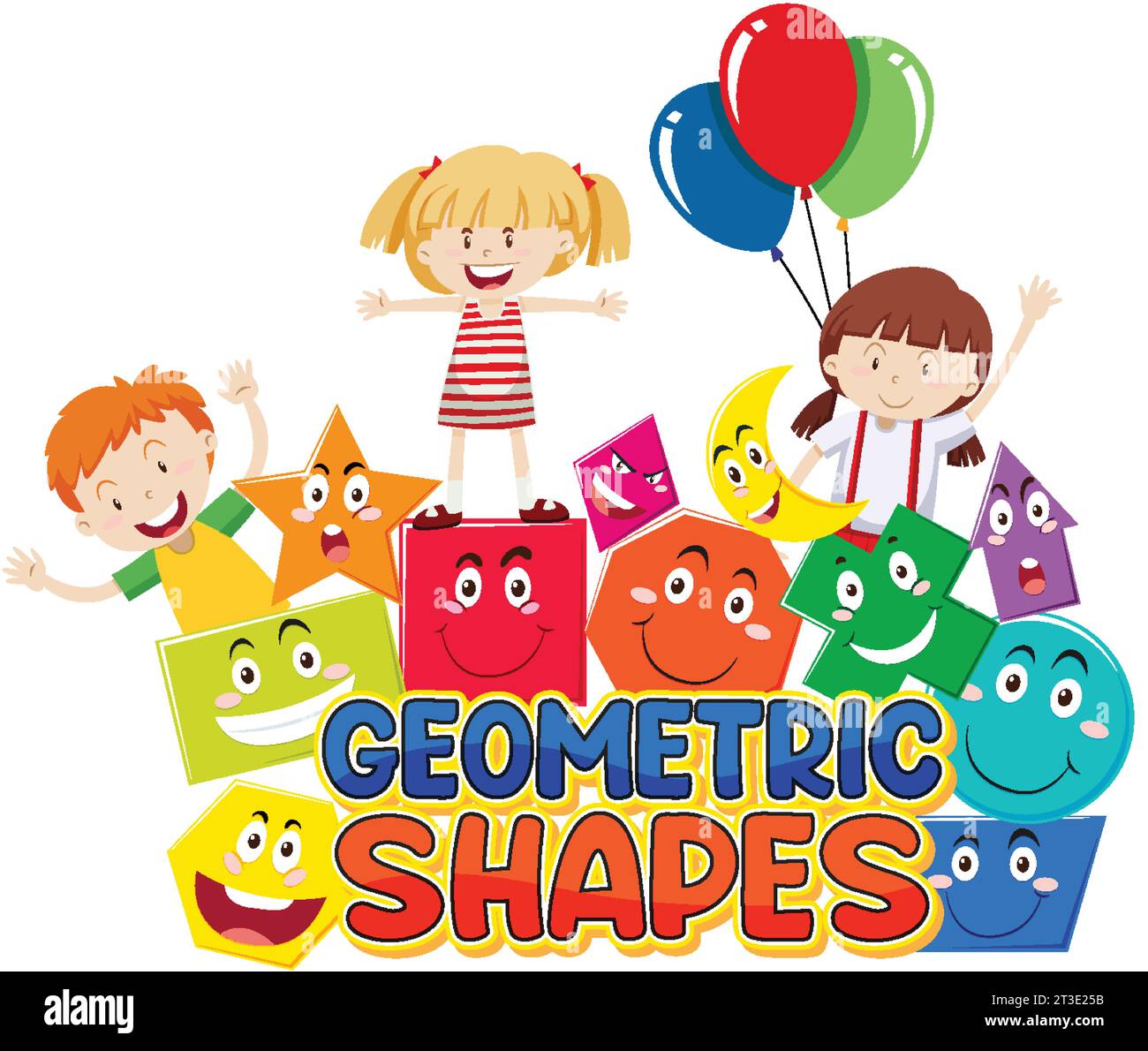 A vibrant cartoon illustration featuring children expressing emotions ...