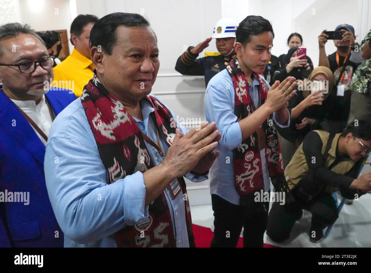 Presidential candidate Prabowo Subianto, left, and his running mate ...