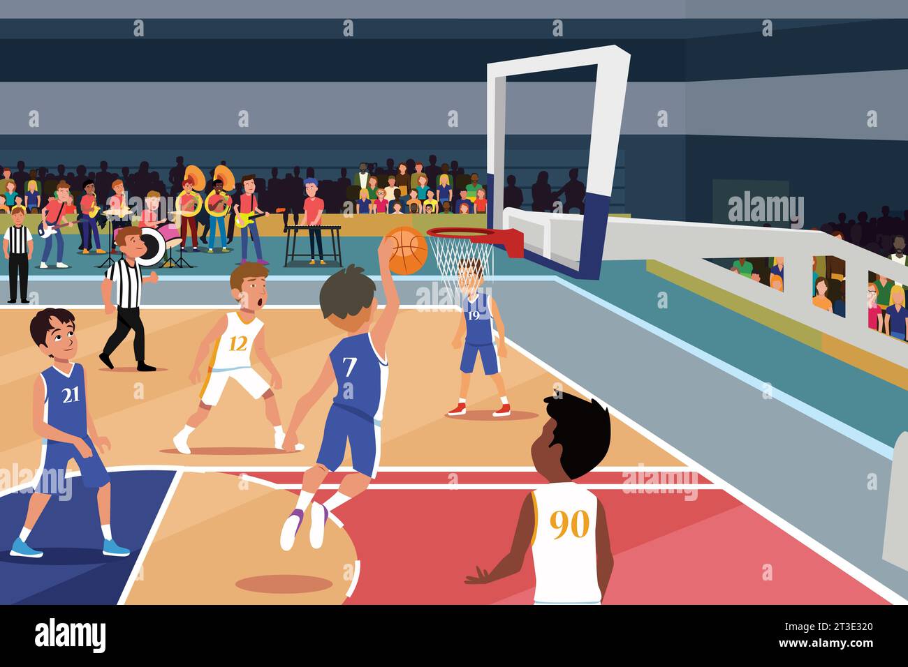 Kids playing basketball gym hi-res stock photography and images - Alamy