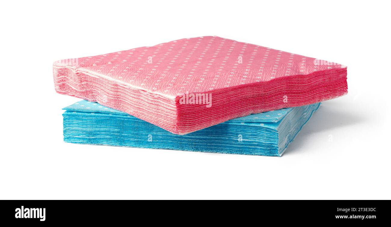 Stack of paper napkins on white background Stock Photo - Alamy