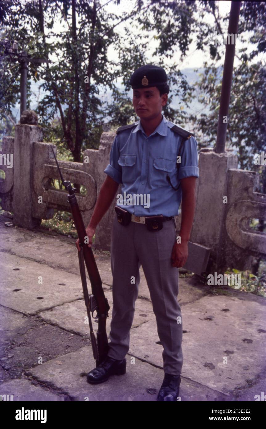 Security Person at Tashiling Secretariat, Gangtok, Sikkim, India Stock ...