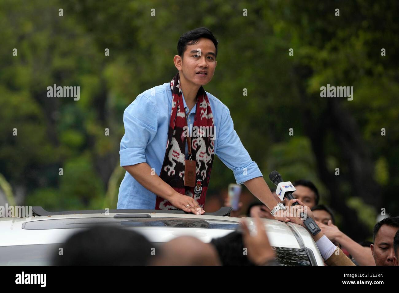 Vice presidential candidate Gibran Rakabuming Raka, the eldest son of ...