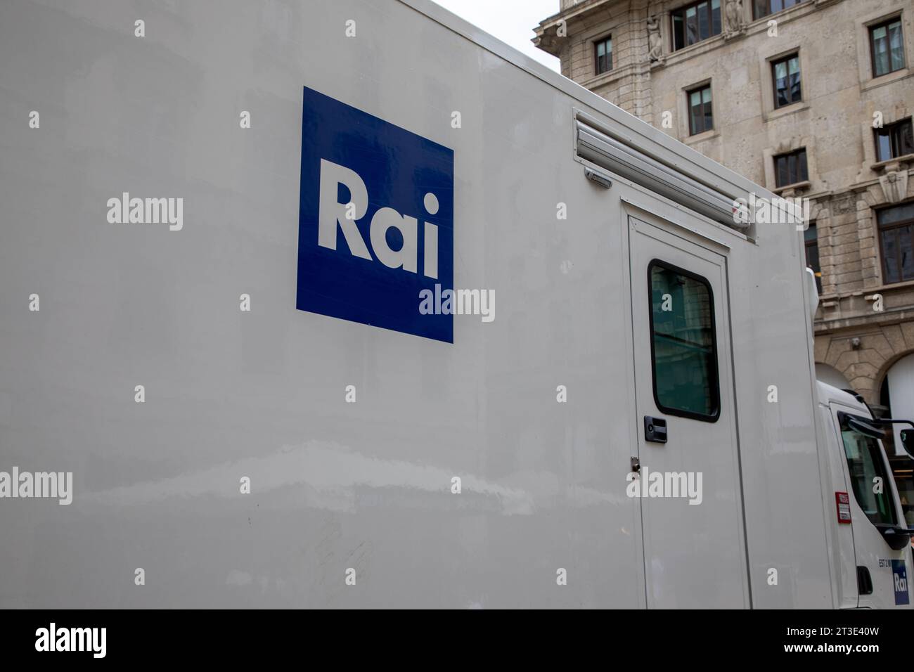 Milan, ITALY - 10 21 2023 : RAI Radio Televisione Italiana logo brand ...