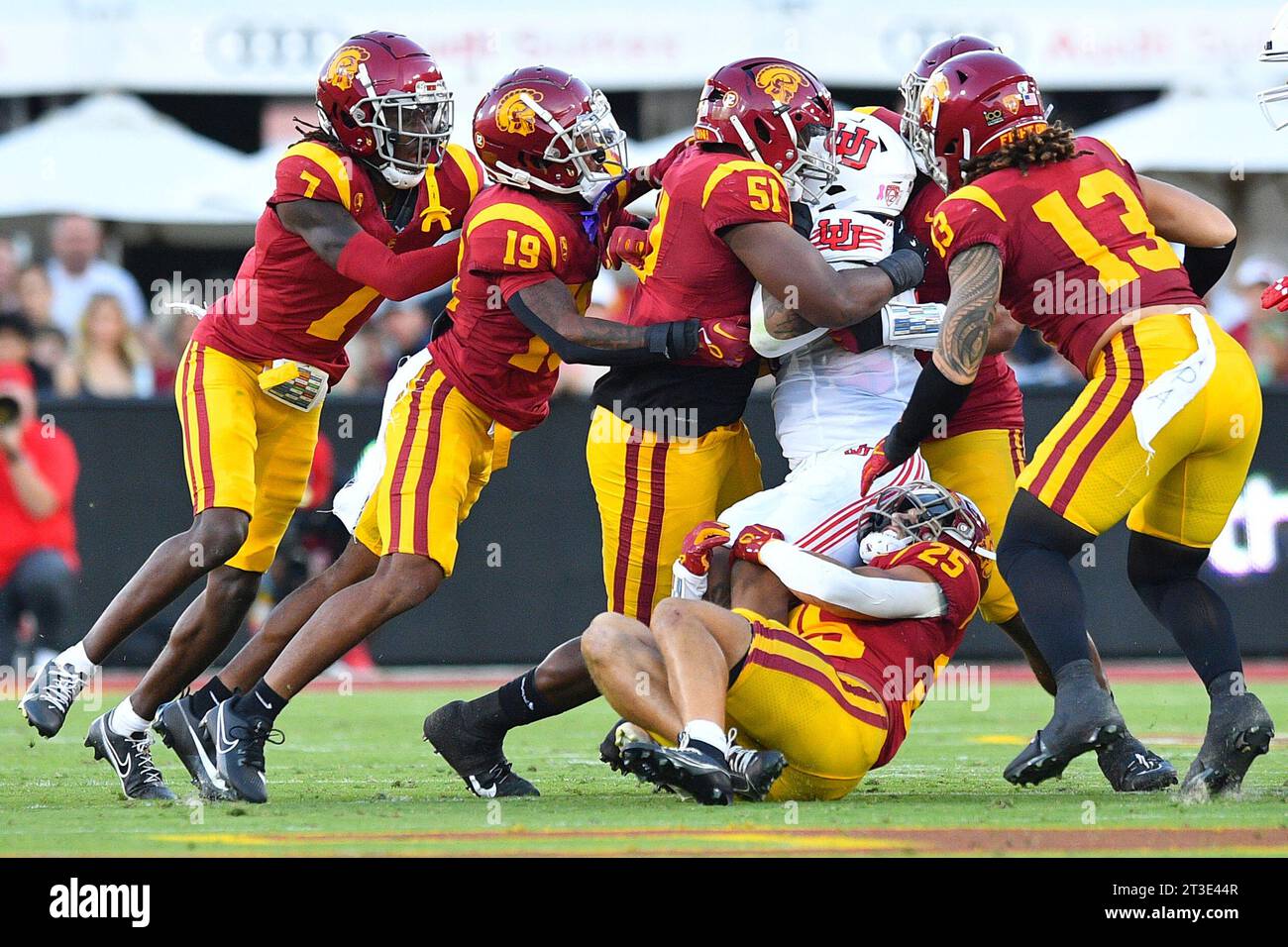 LOS ANGELES, CA - OCTOBER 21: USC Trojans safety Calen Bullock (7), USC ...