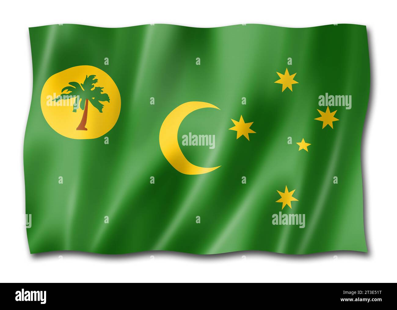 Cocos Islands - Keeling - territory flag, Australia waving banner ...