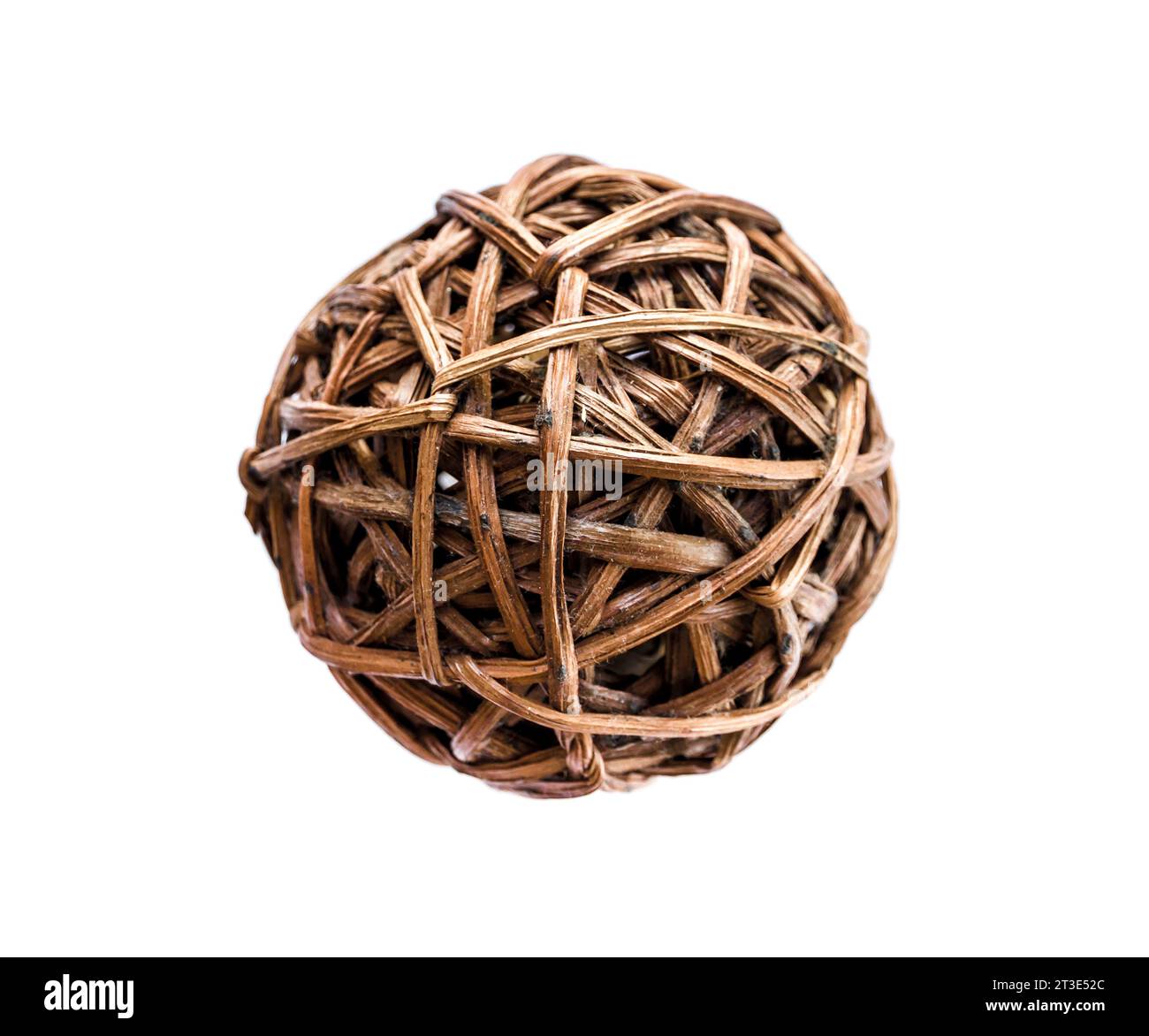 Woven wicker ball isolated on white background Stock Photo - Alamy