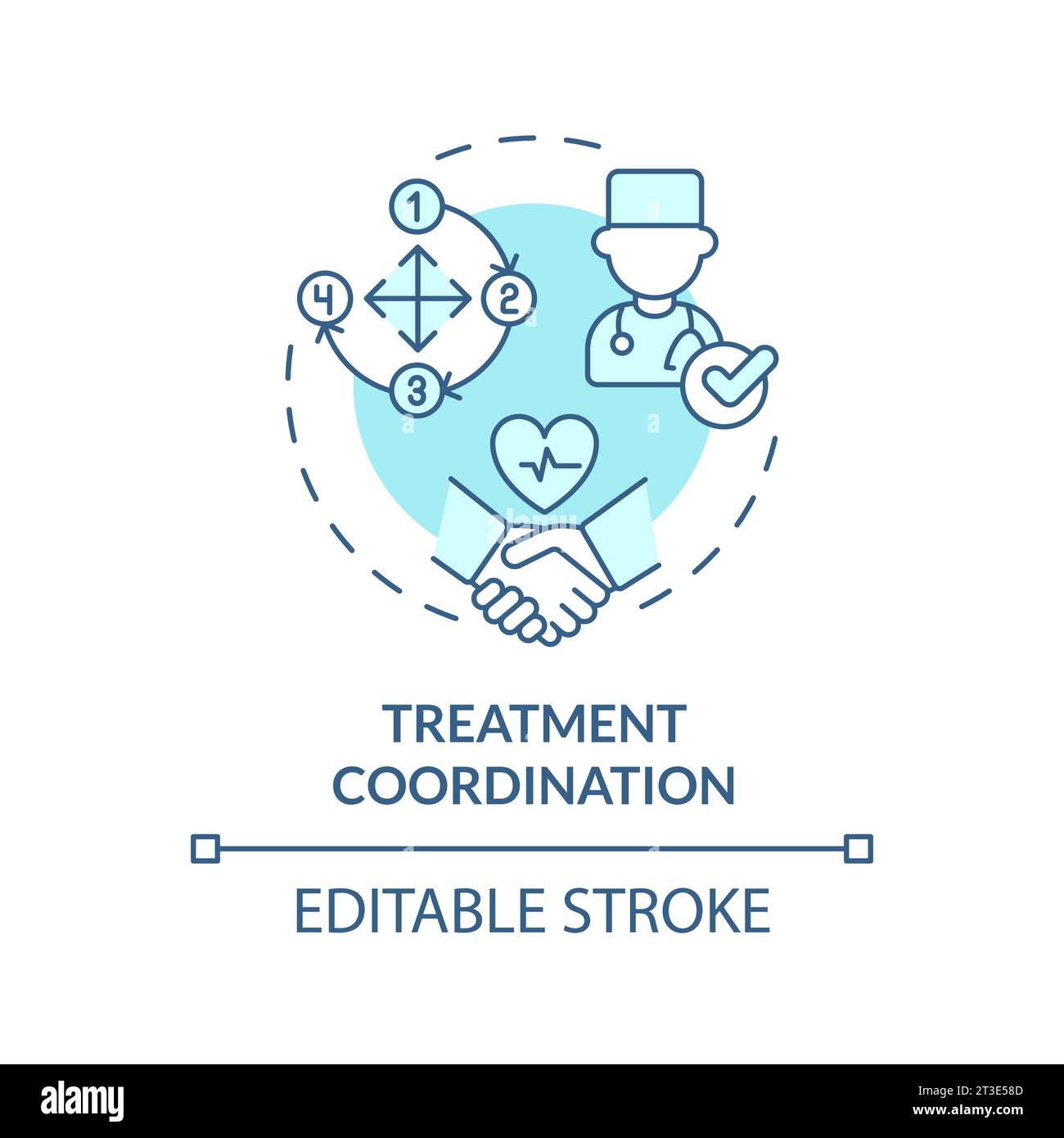 2D thin line blue icon treatment coordination concept Stock Vector ...