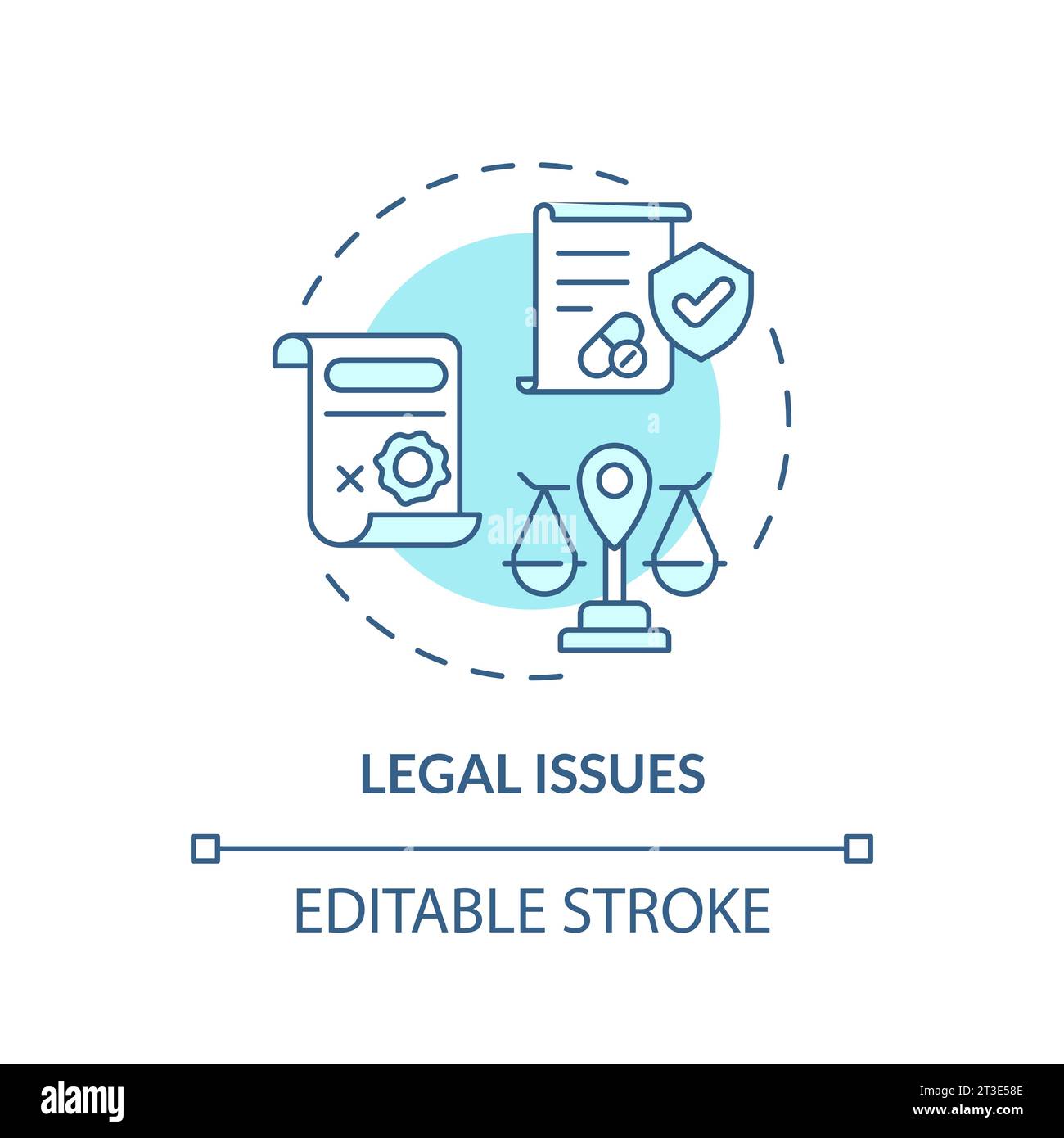 2D thin line blue icon legal issues concept Stock Vector Image & Art - Alamy