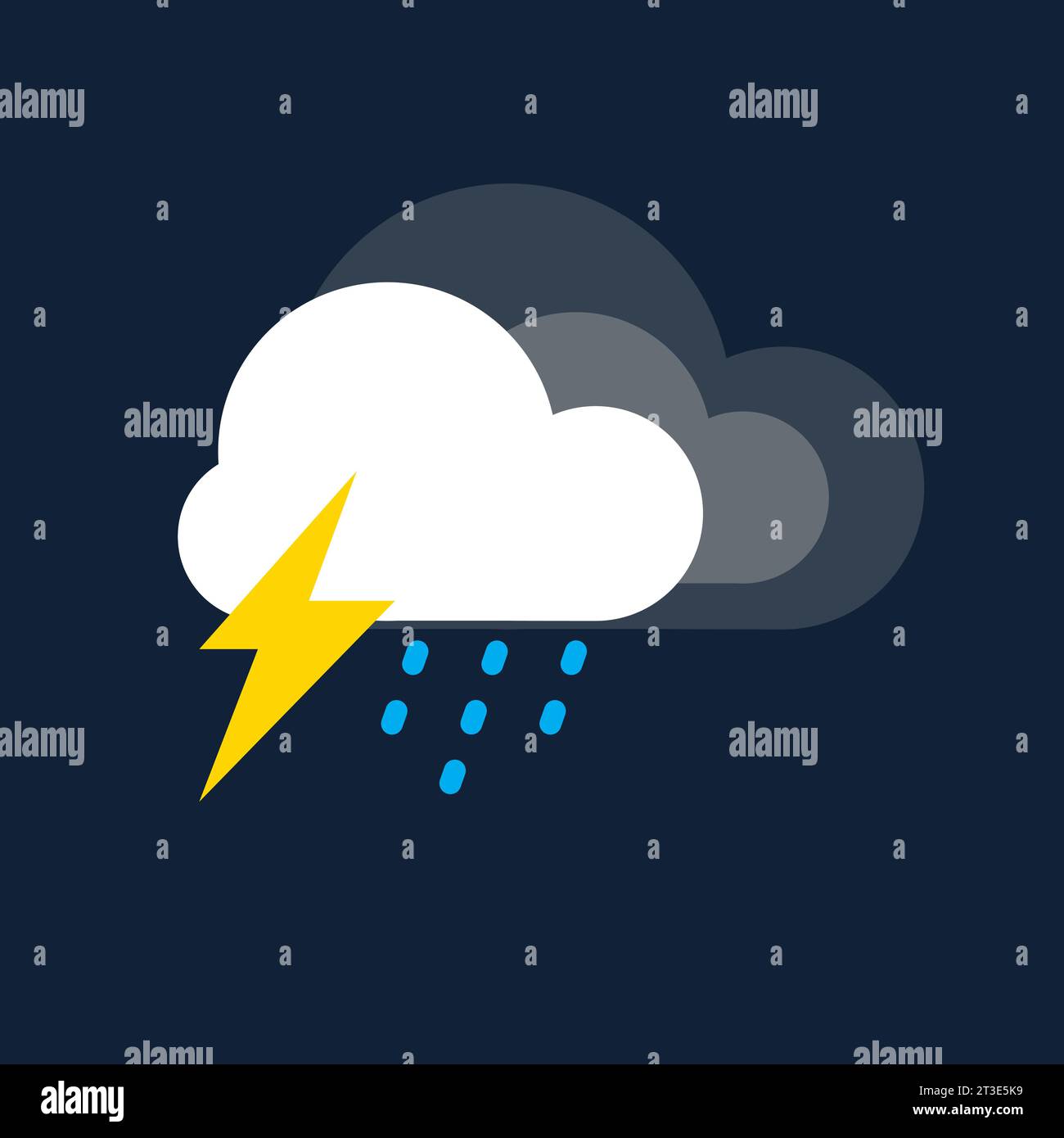 Heavy rain vector icon. Weather, internet concept. Drizzling rain ...