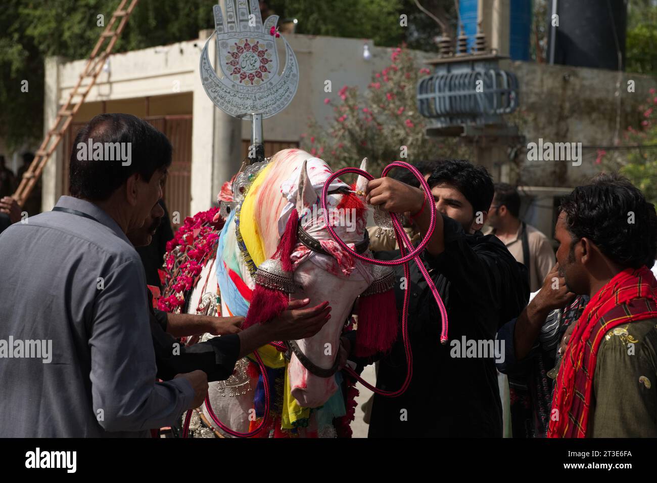 Pakistan , Multan - August 19, 2021: Ashura Islamic holy day for Shia ...