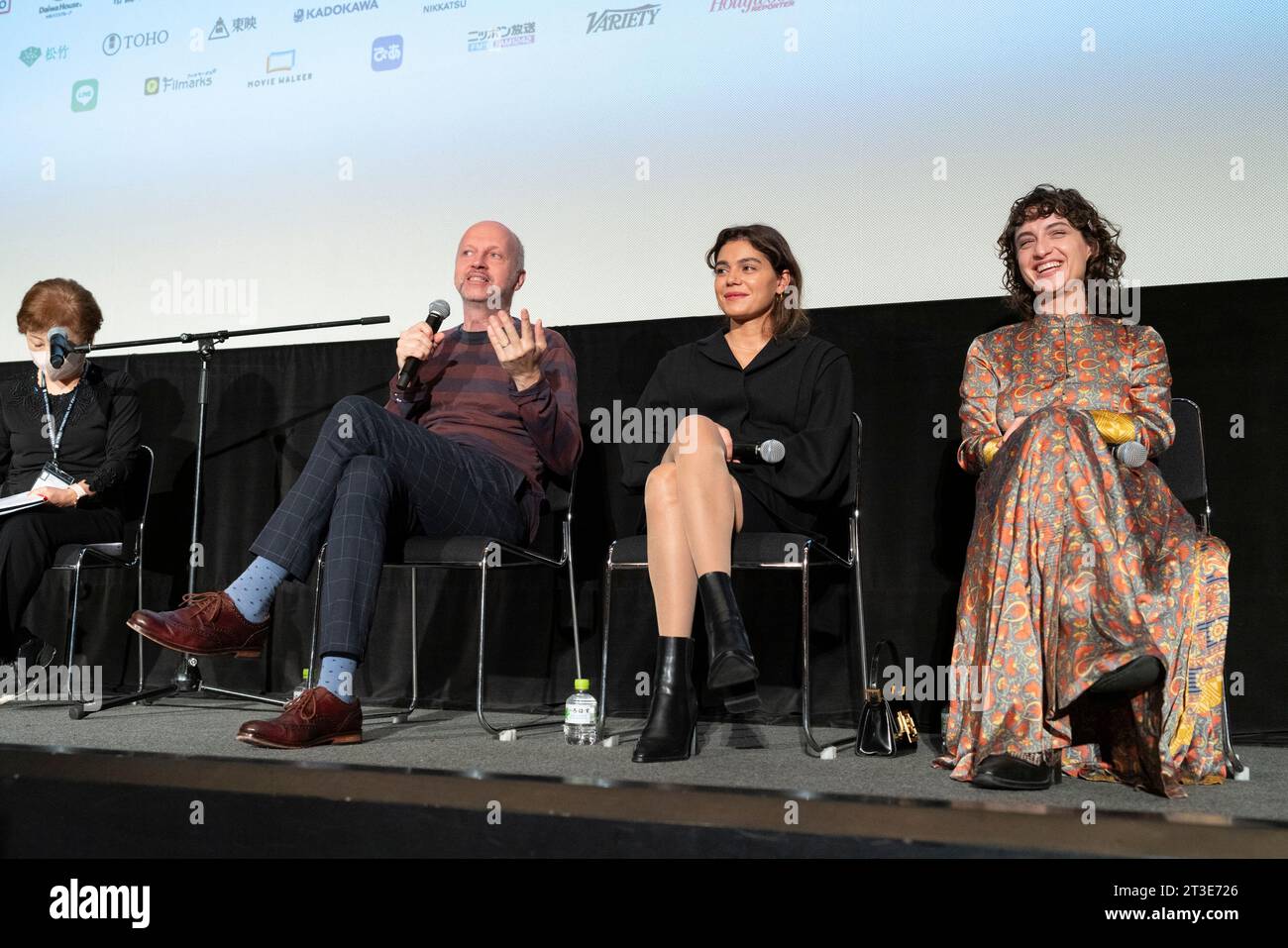 Tokyo, Japan. 25th Oct, 2023. (L-R) Veit Helmer, Nini Soselia, Keti ...