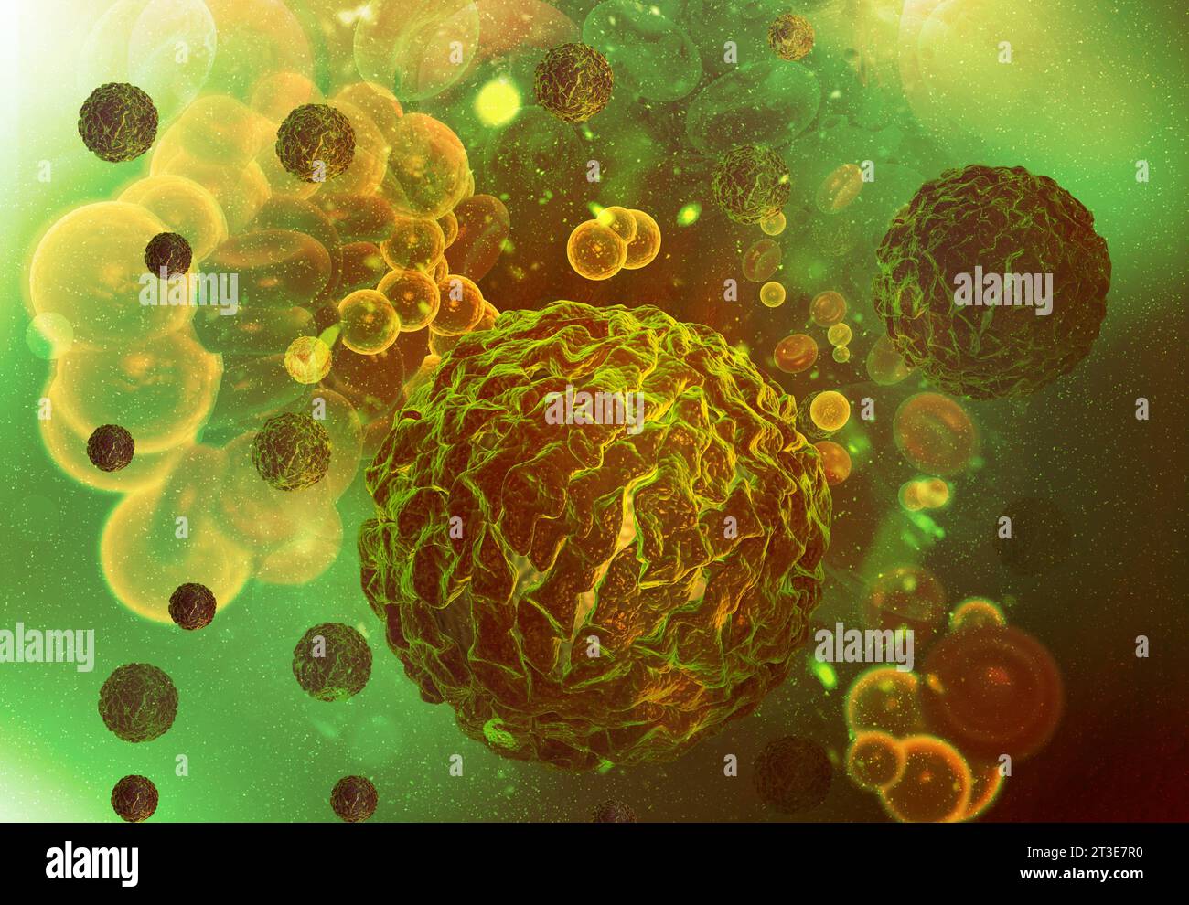 Cancer cells abstract background. 3d illustration Stock Photo - Alamy