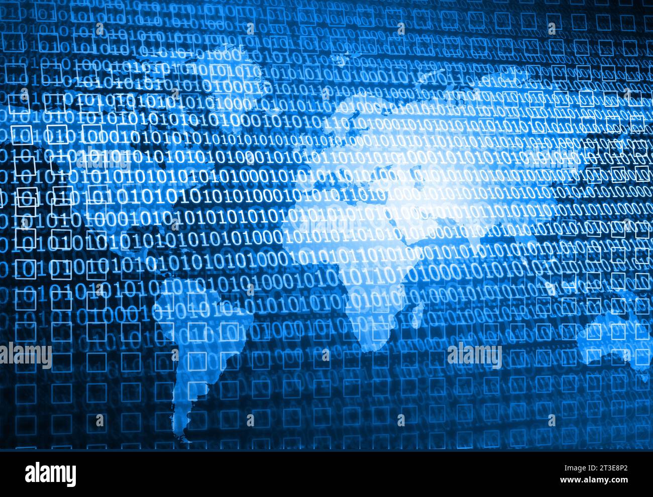 Binary codes on futuristic technology background. Digital illustration Stock Photo - Alamy