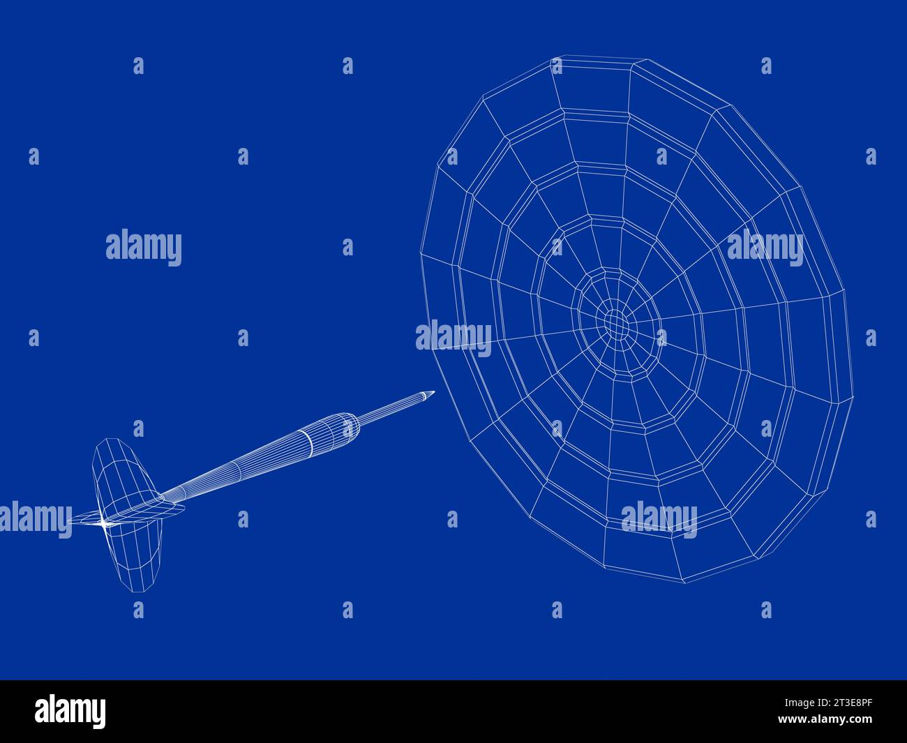 3D wire-frame model of dart and dartboard Stock Photo - Alamy