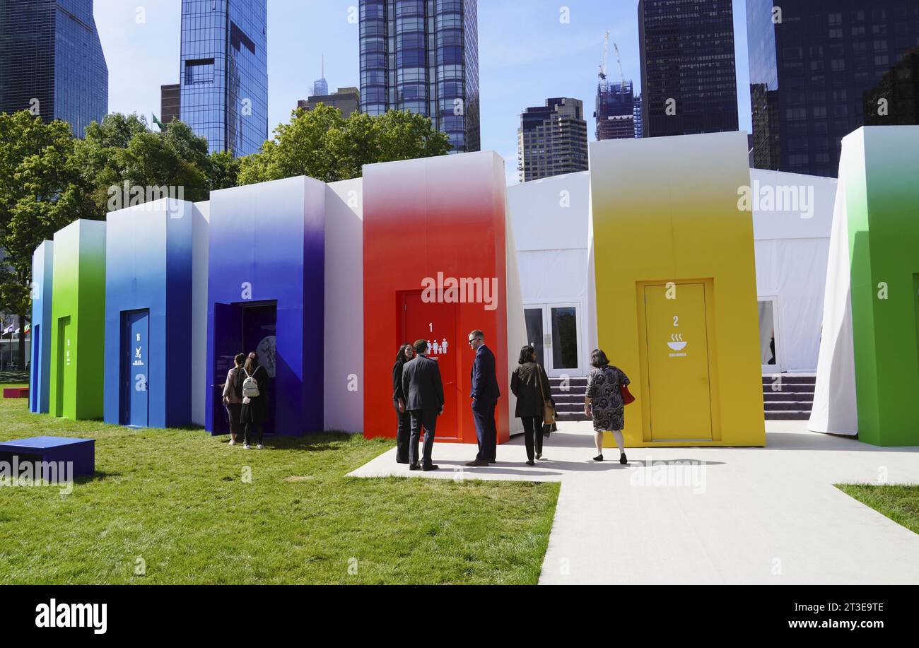 Photo taken in September 2023 shows the U.N. SDG Pavilion set up at a U ...