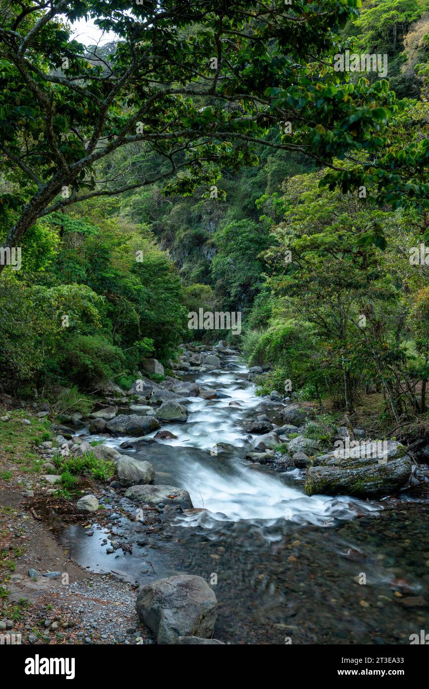 The Caldera mountain river, Boquete, Chiriqui highlands, Panama ...