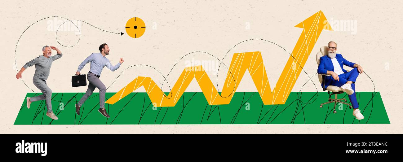 Abstract panorama creative composite photo collage of boss give tasks ...