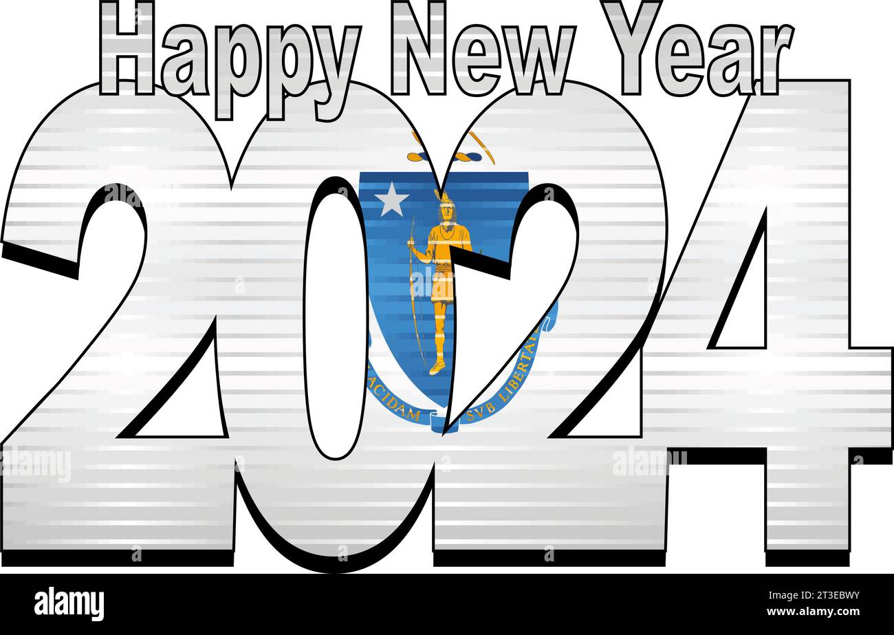 Happy new year 2024 with american flag Stock Vector Images - Alamy