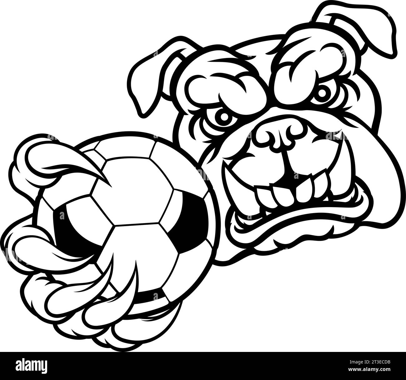Bulldog Dog Soccer Football Ball Sports Mascot Stock Vector Image & Art ...