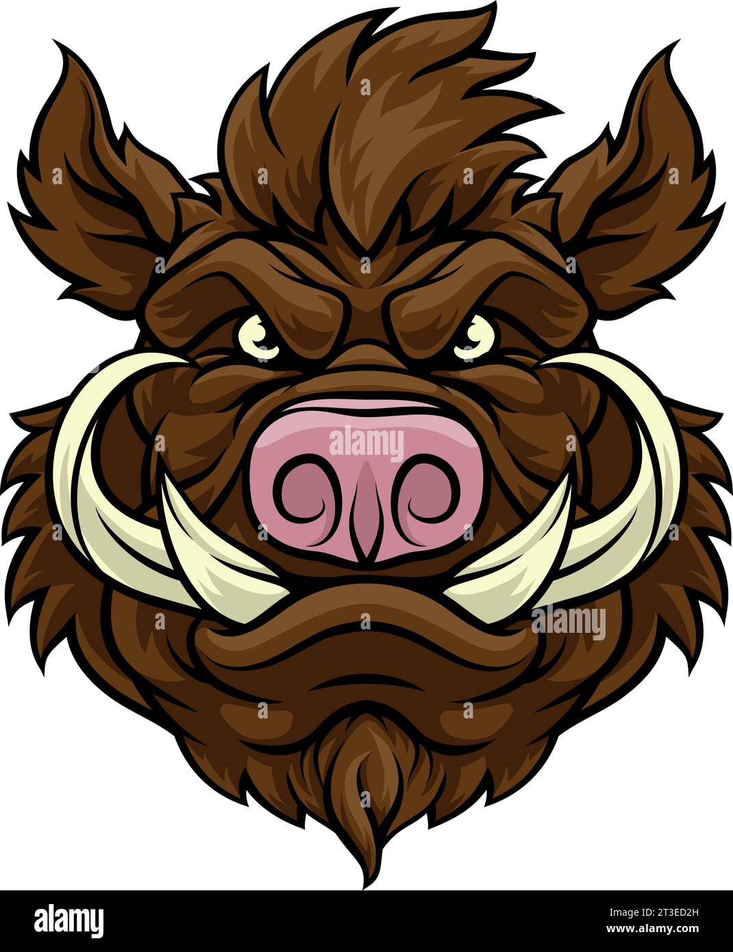 Boar Wild Hog Razorback Warthog Mascot Pig Cartoon Stock Vector Image ...