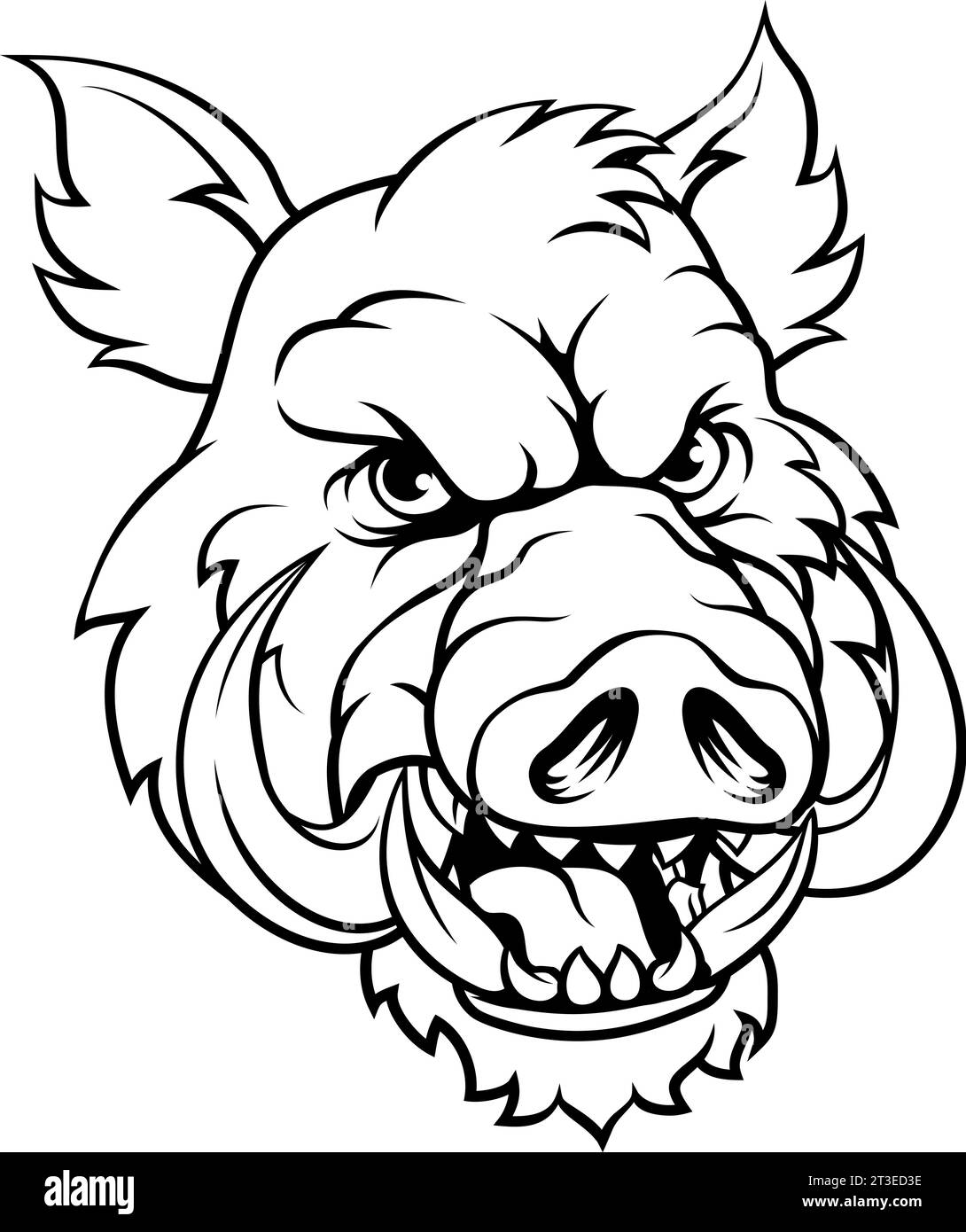 Boar Wild Hog Razorback Warthog Mascot Pig Cartoon Stock Vector Image ...