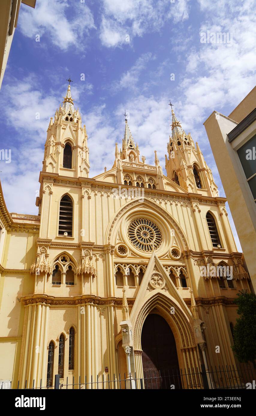 Spain, Andalusia, Malaga: Neo Gothic church of the Sacred Heart, which ...