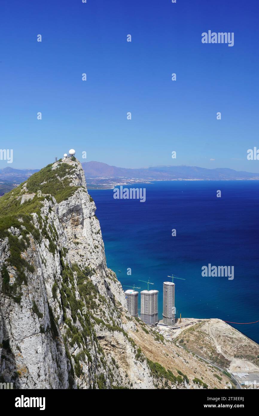 Great Britain, Gibraltar: top of the Rock. View of the elements of the ...