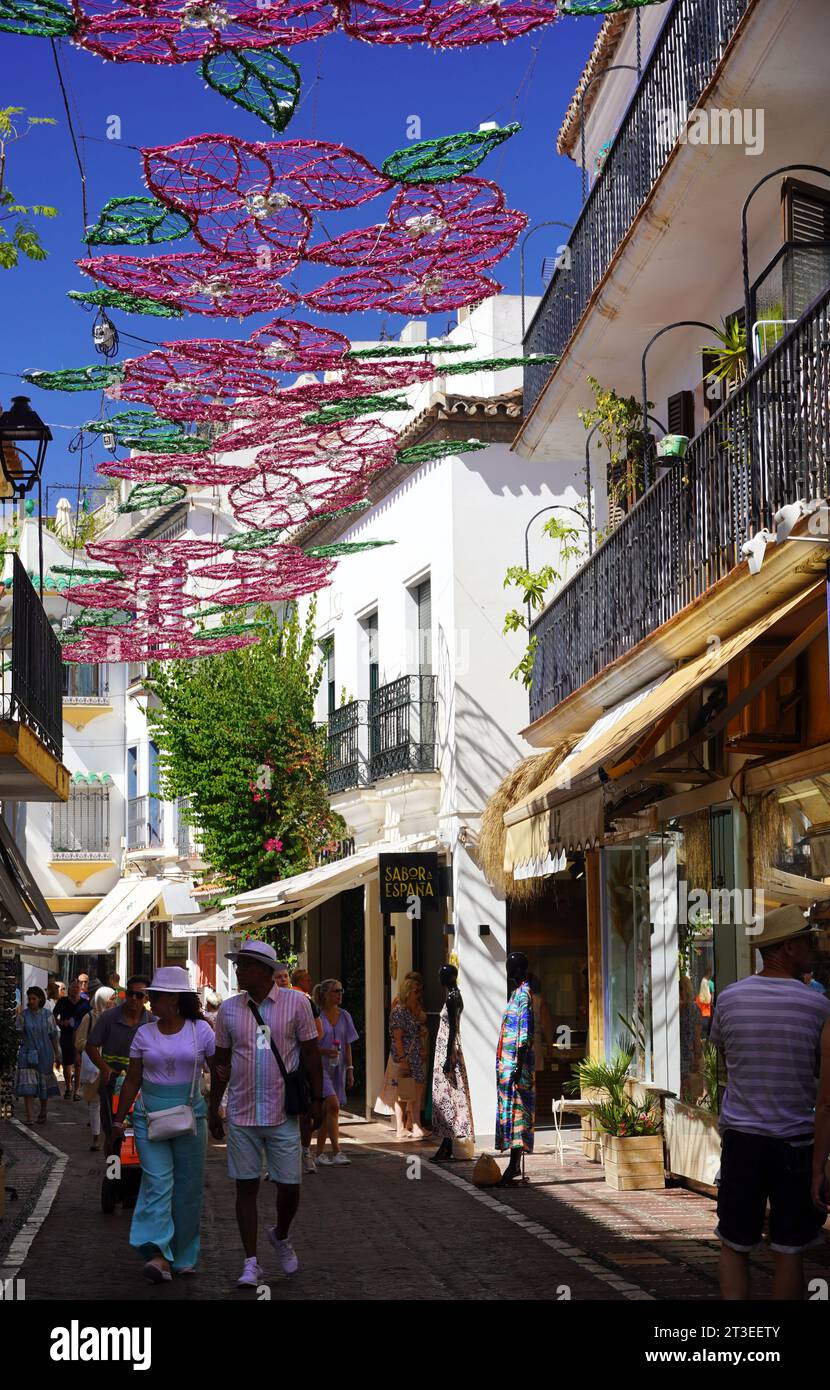 Spain, Marbella: walk through the narrow streets and view of the ...