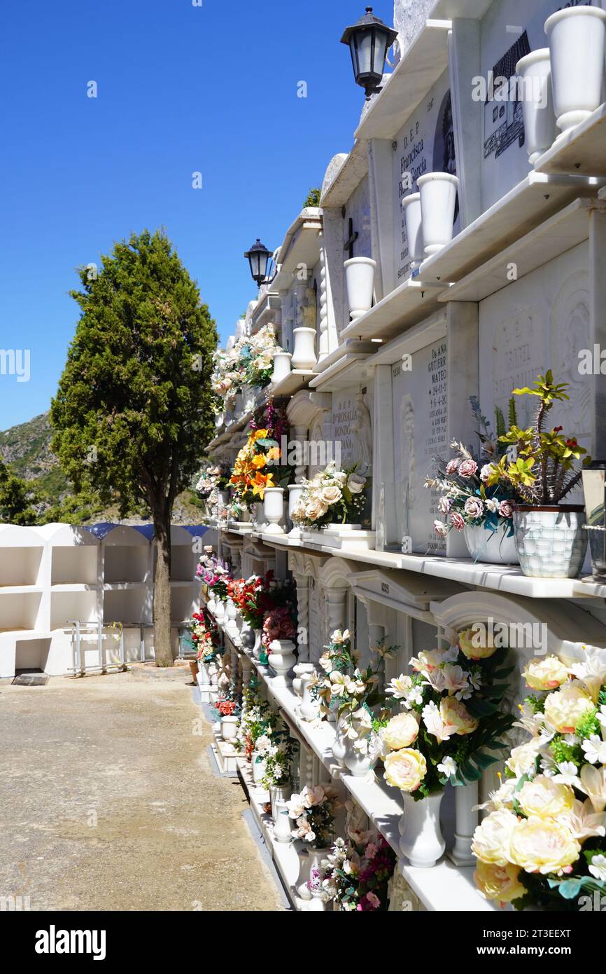 Spain, Andalusia, Province of Malaga, Casares: the Colombarium cemetery ...