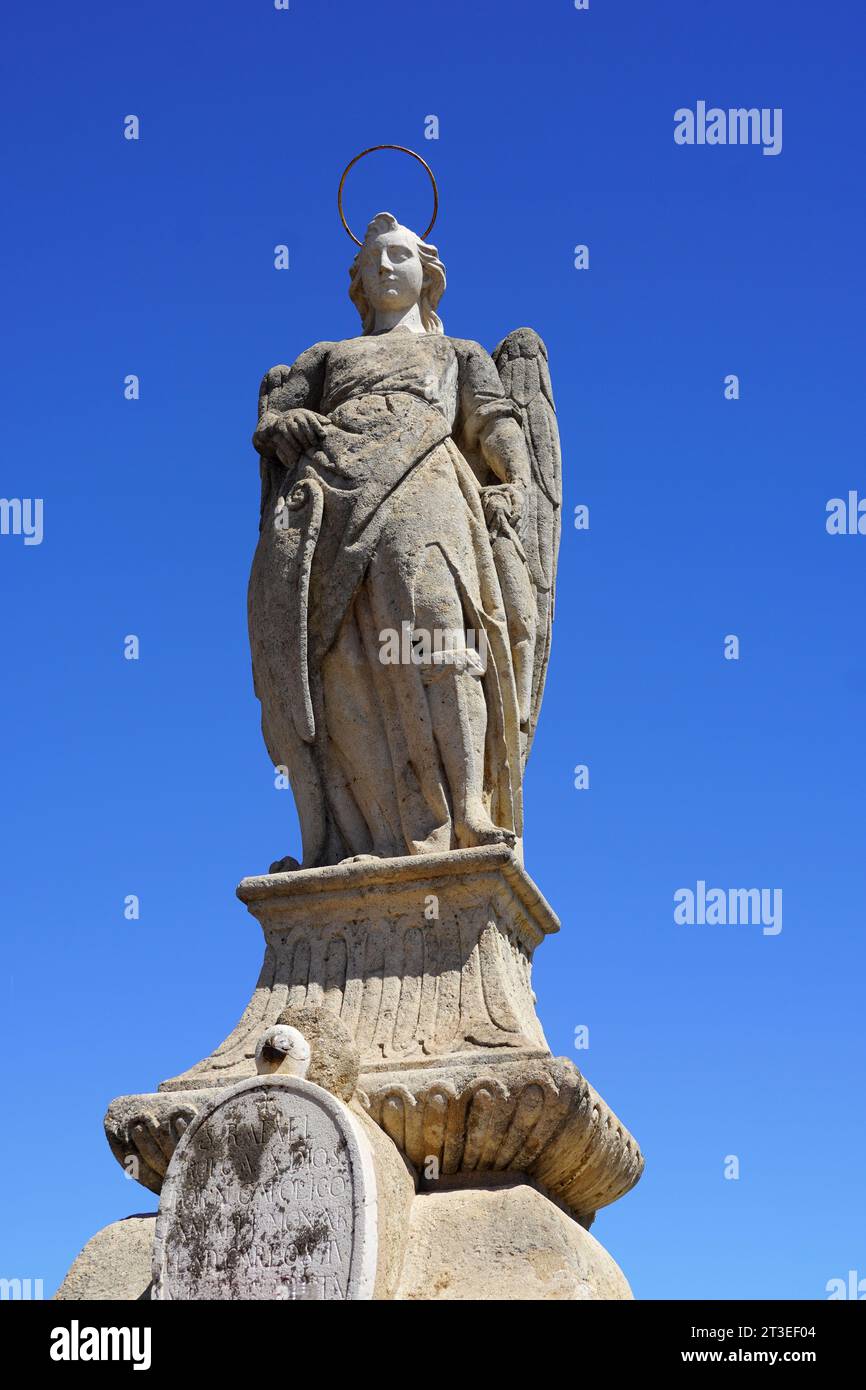 Spain, Cordoba: statue of the Archangel Raphael (Triunfo de San Rafael ...