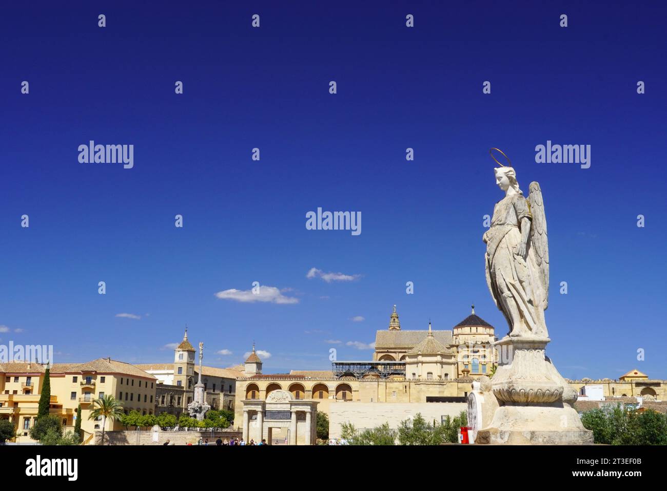 Spain, Cordoba: statue of the Archangel Raphael (Triunfo de San Rafael ...