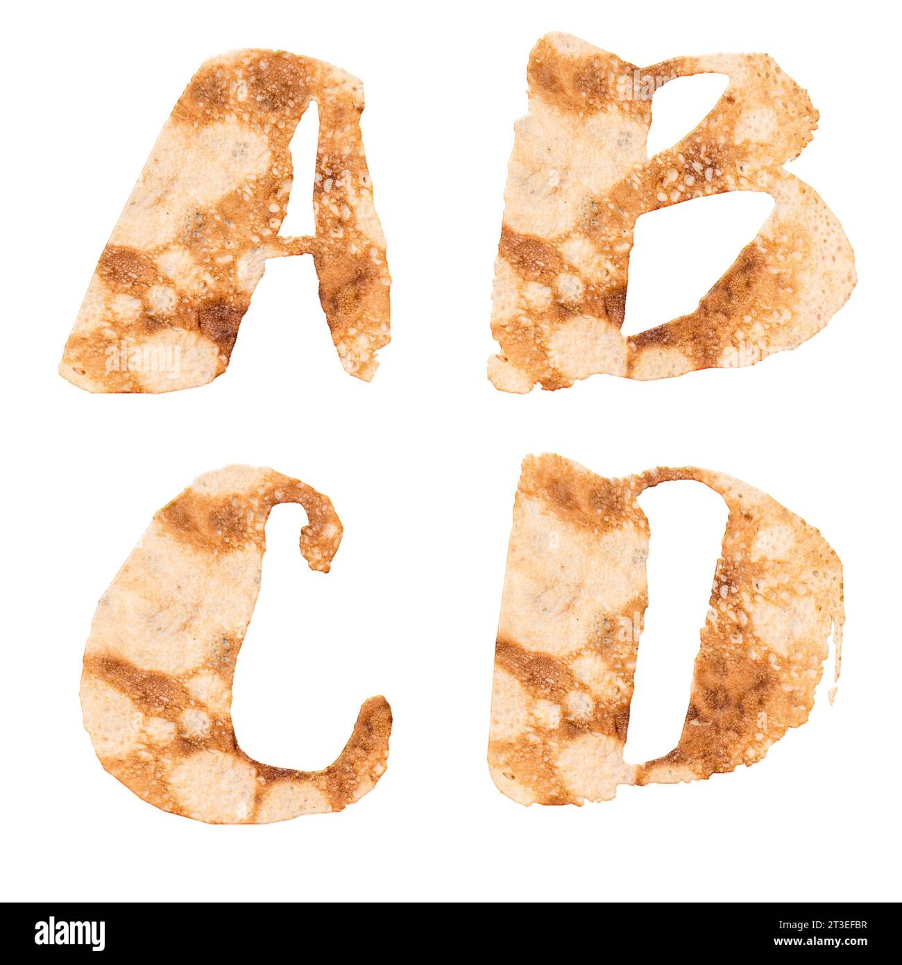 Illustration of pancake capital letter alphabet - letters A-D Stock ...