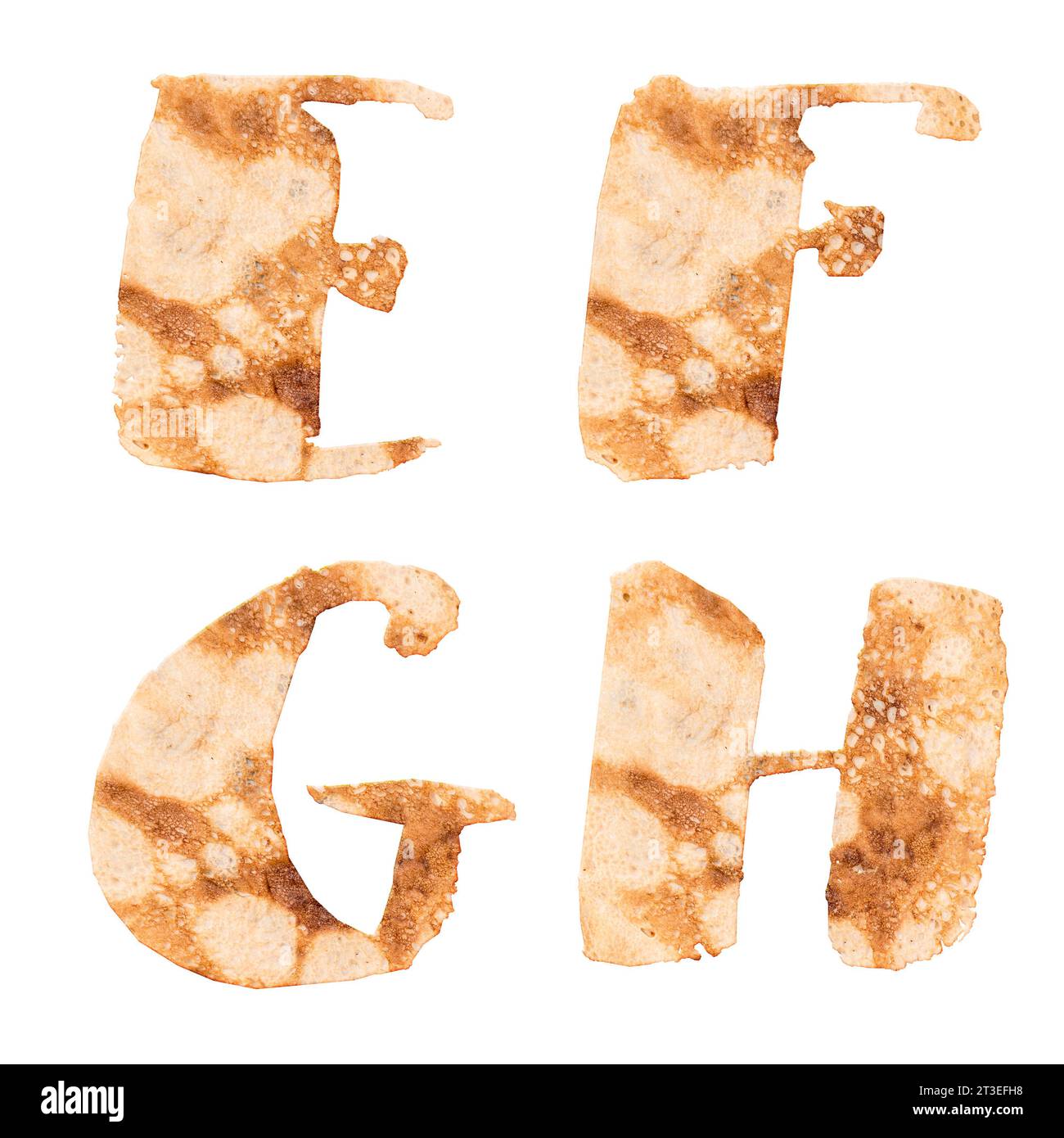 Illustration of pancake capital letter alphabet - letters E-H Stock ...