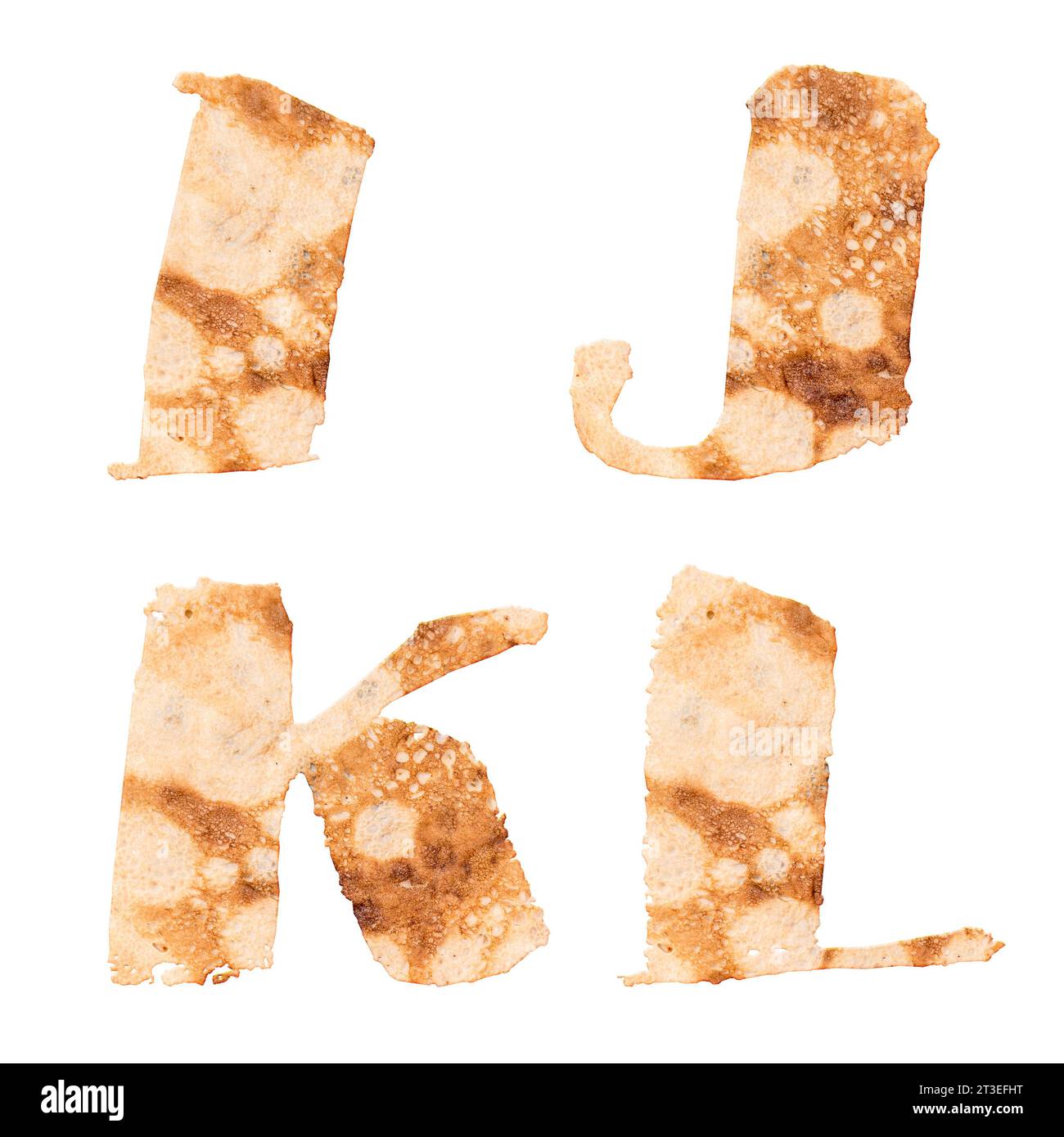 Illustration of pancake capital letter alphabet - letters I-L Stock ...