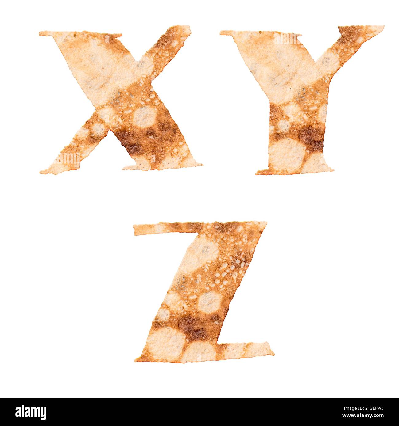 Illustration of pancake capital letter alphabet - letters X-Z Stock ...