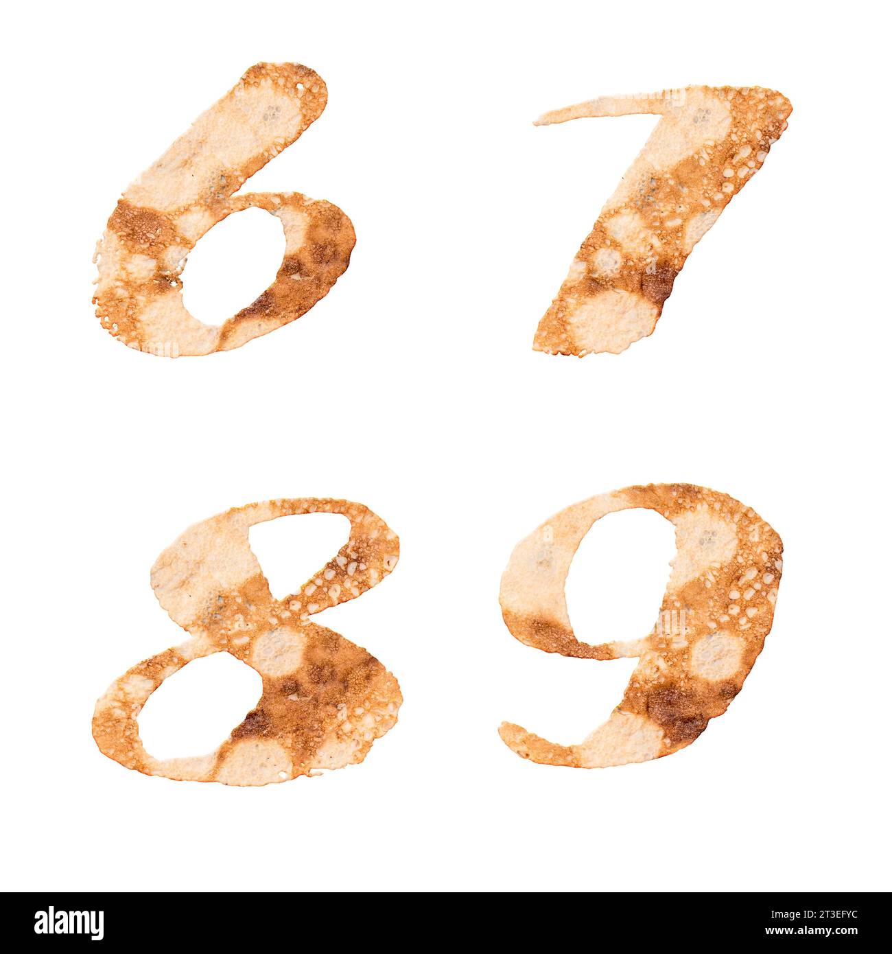 Illustration of pancake capital letter alphabet - digits 6-9 Stock ...