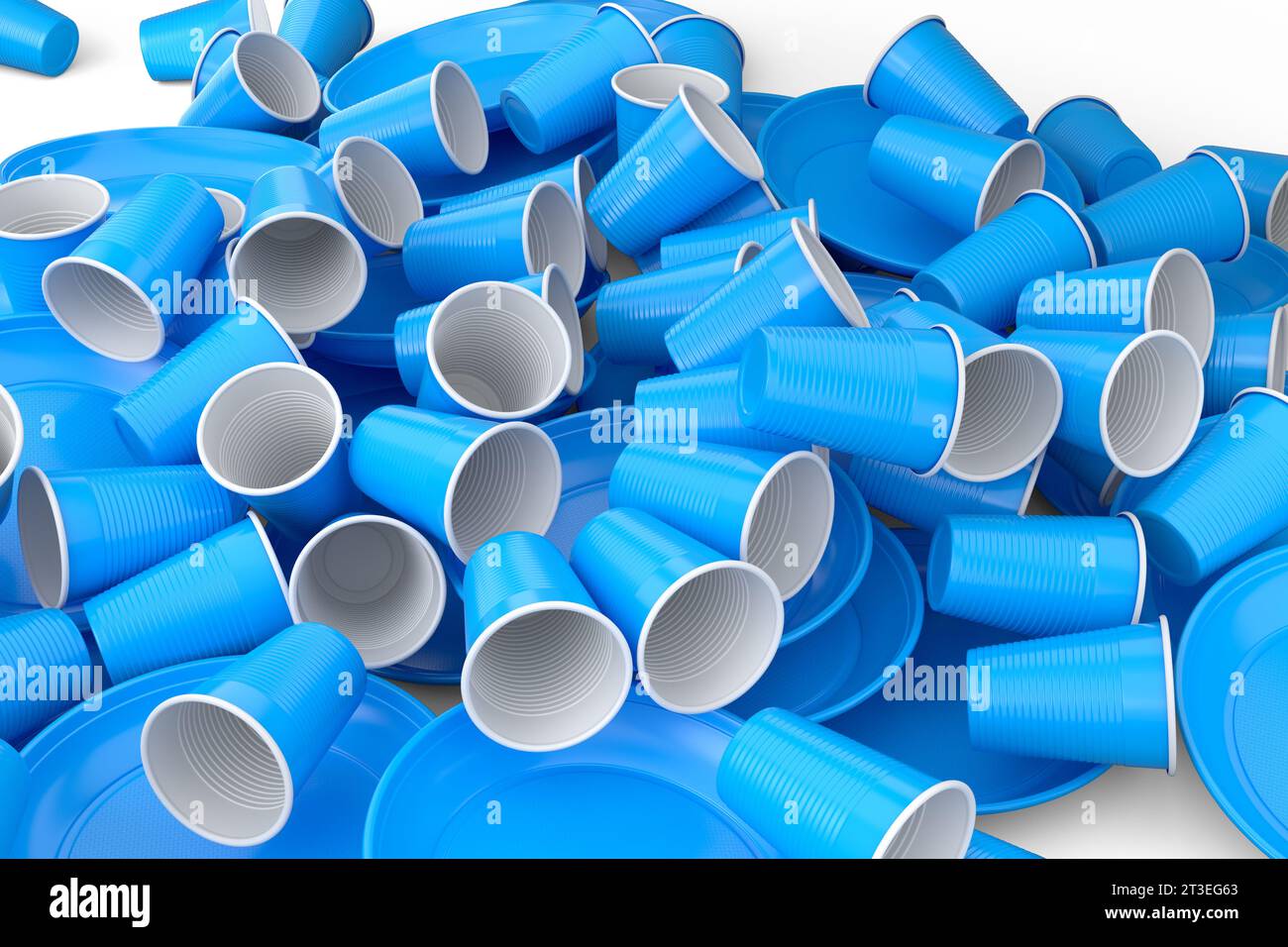 Heap of disposable utensils like plate, folk, spoon,knife and cup on ...