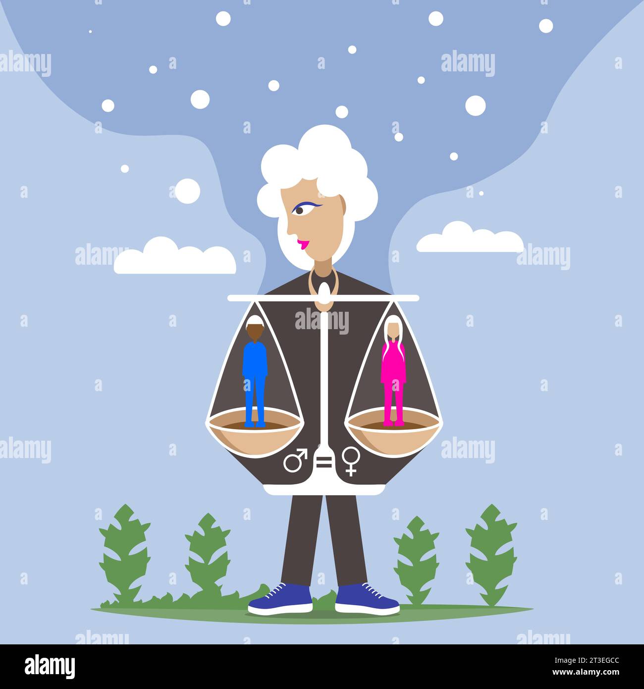 Gender equality cartoon hi-res stock photography and images - Alamy