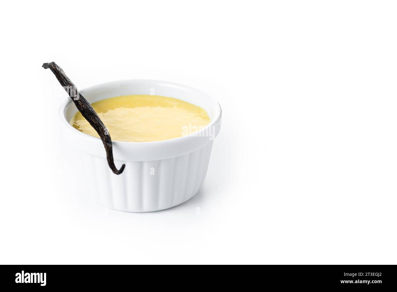 Homemade vanilla custard isolated on white background Stock Photo - Alamy
