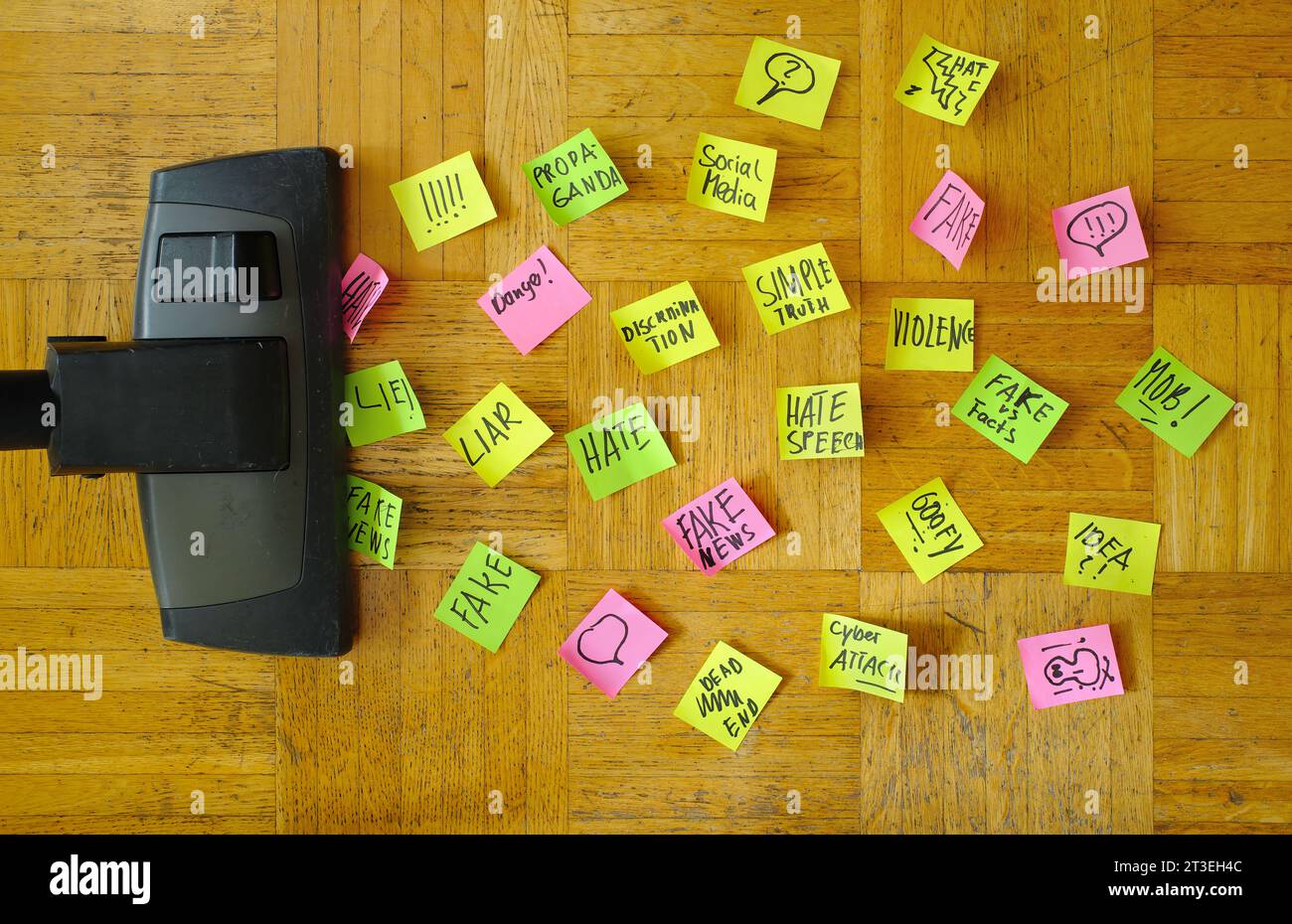 Fight against fake news concept,sticky notes with fake news topics ...