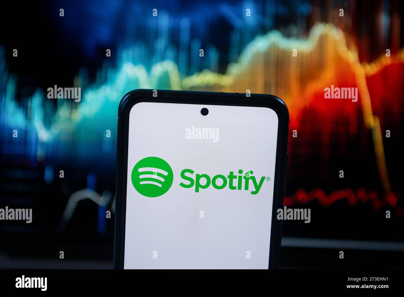 Poland. 24th Oct, 2023. In this photo illustration a Spotify logo seen ...
