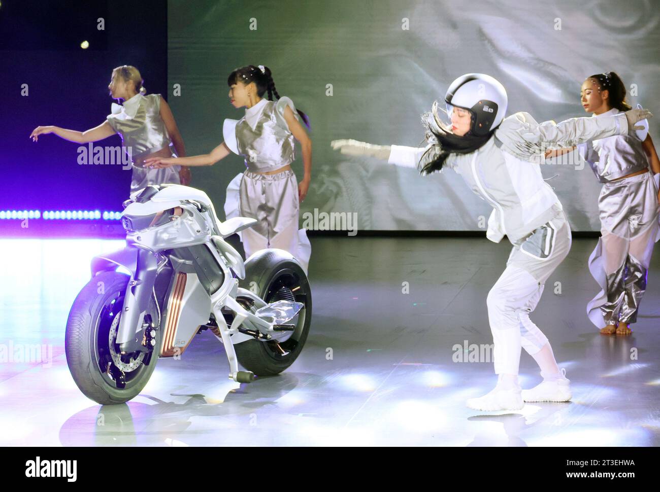 Tokyo, Japan. 25th Oct, 2023. Dancers perform with Yamaha Motor's ...