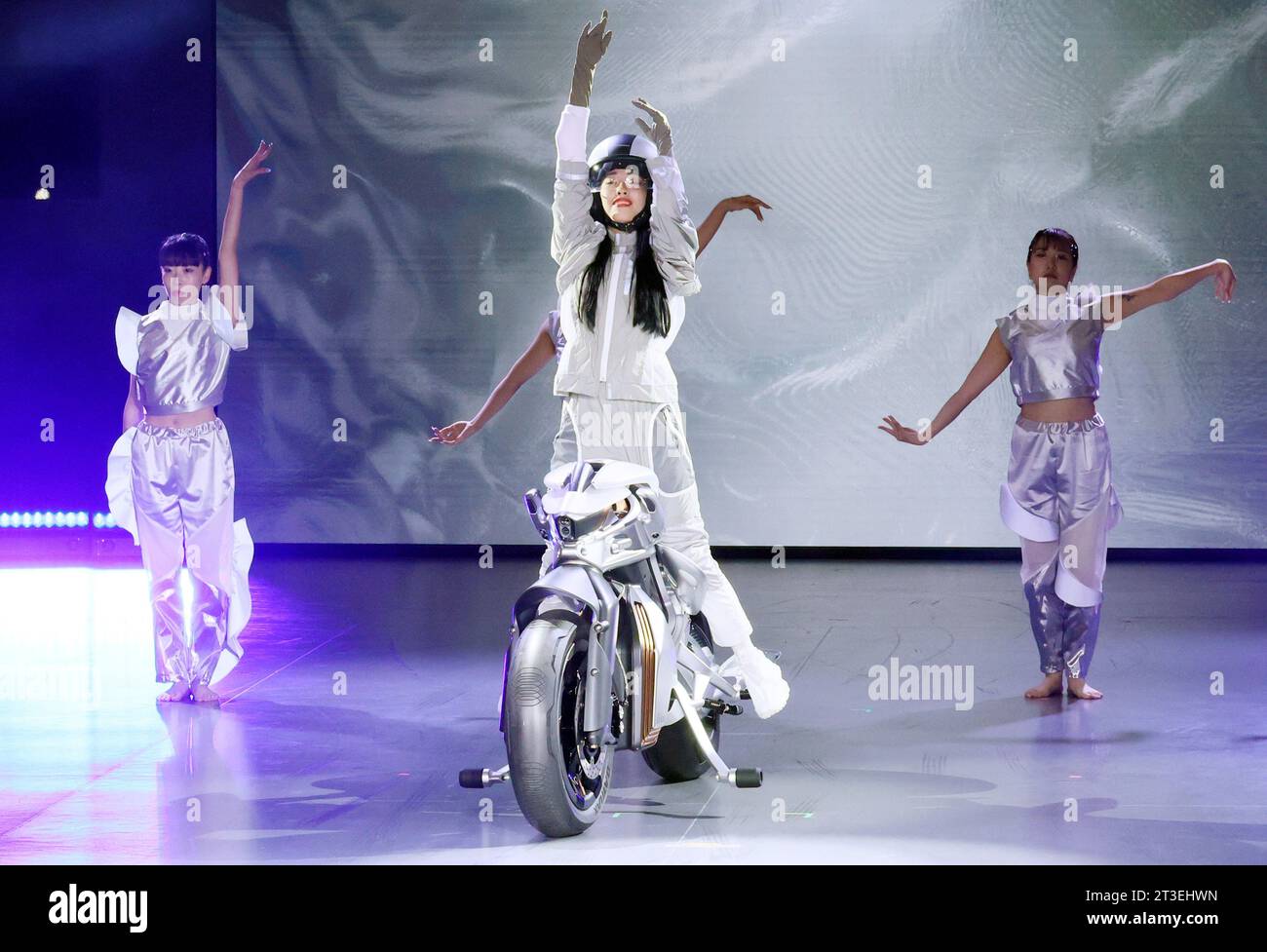 Tokyo, Japan. 25th Oct, 2023. Dancers perform with Yamaha Motor's ...