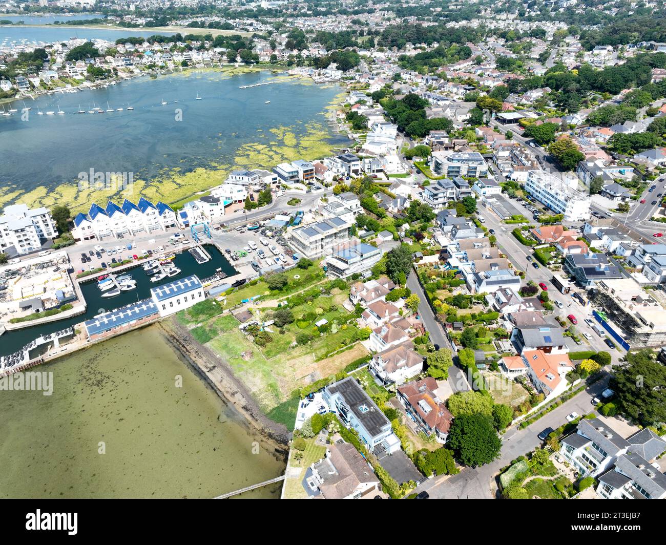 An aerial view of the Sandbanks expensive residential location in Poole ...