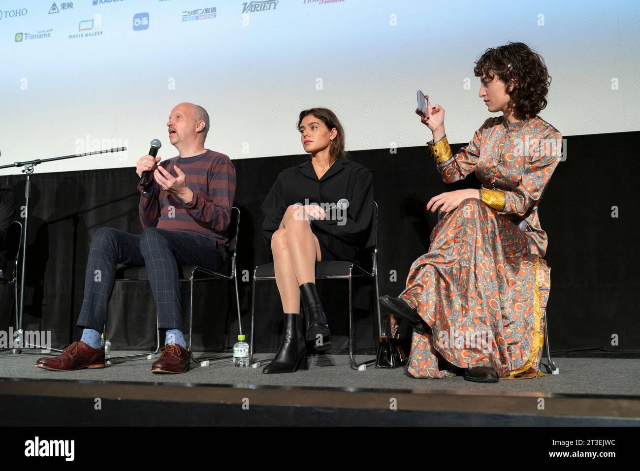 Tokyo, Japan. 25th Oct, 2023. (L-R) Veit Helmer, Nini Soselia, Keti ...