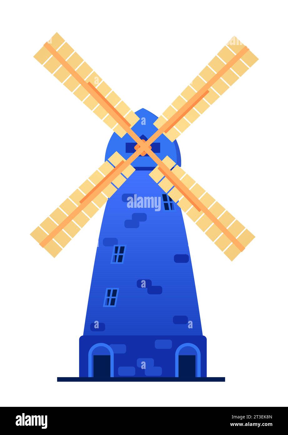 Montefiore Windmill - modern flat design style single isolated image ...