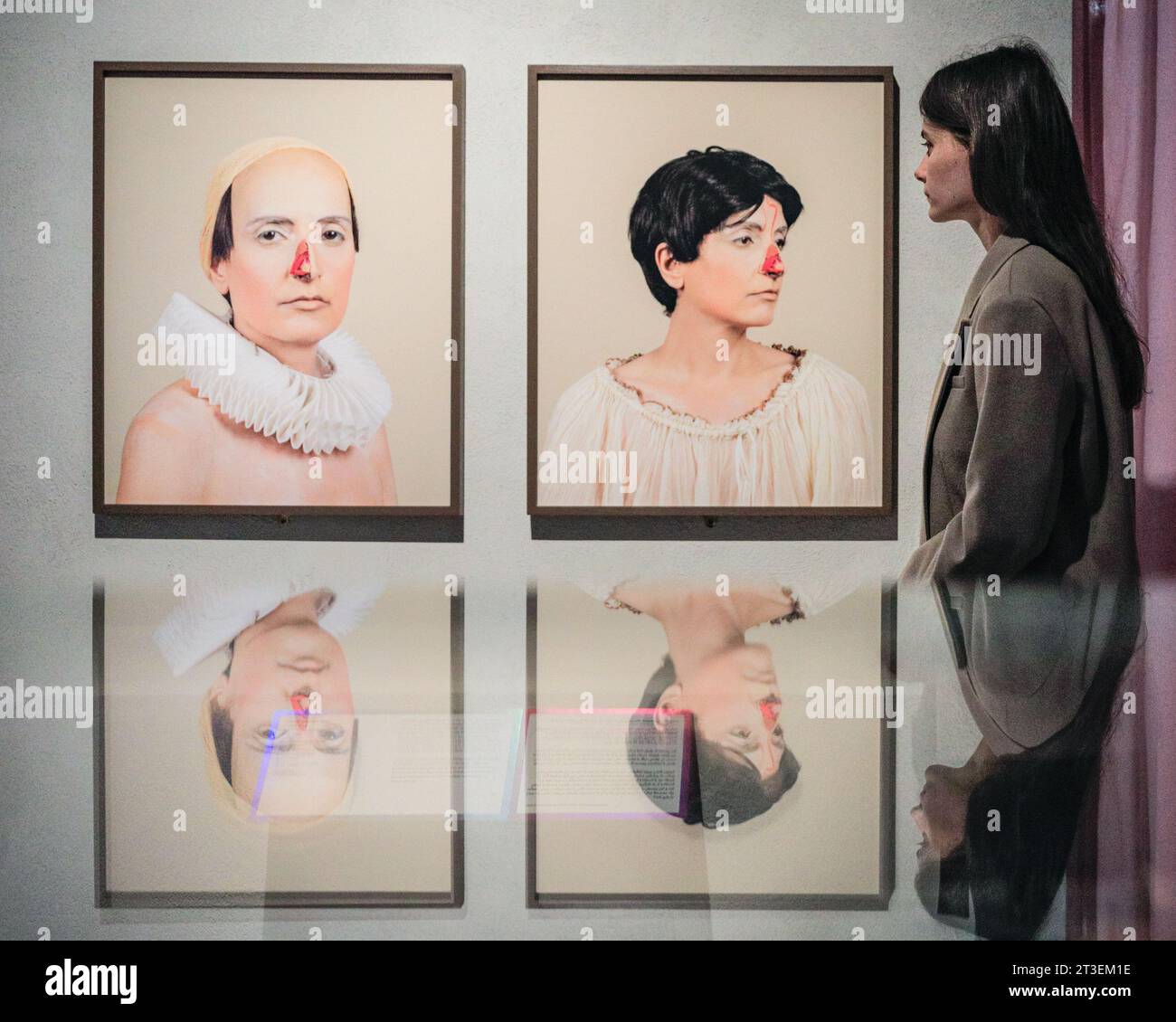 London, UK. 25th Oct, 2023. Model with 'The Disobedient Nose' (both ...