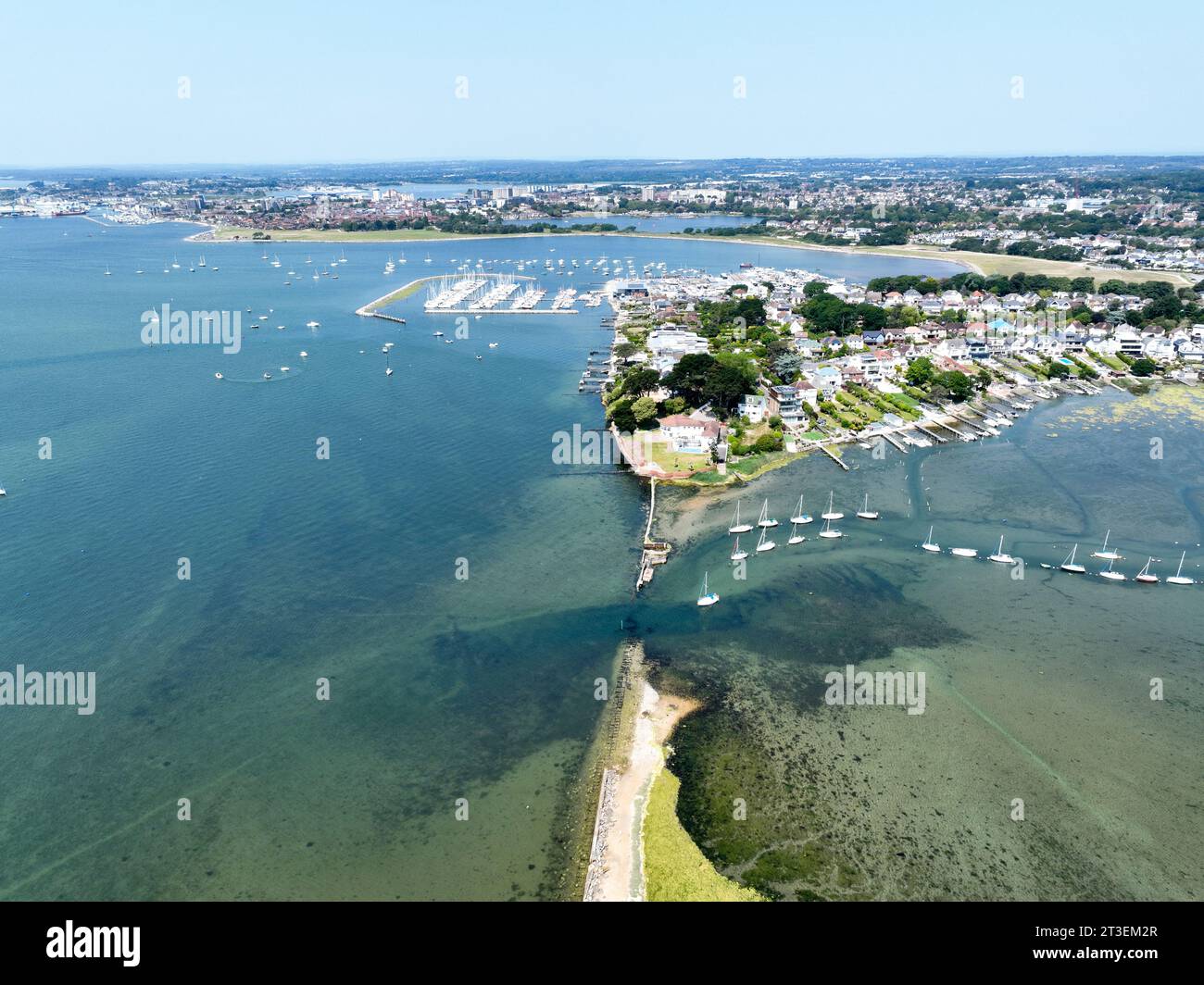 An aerial view of the Sandbanks expensive residential location in Poole ...