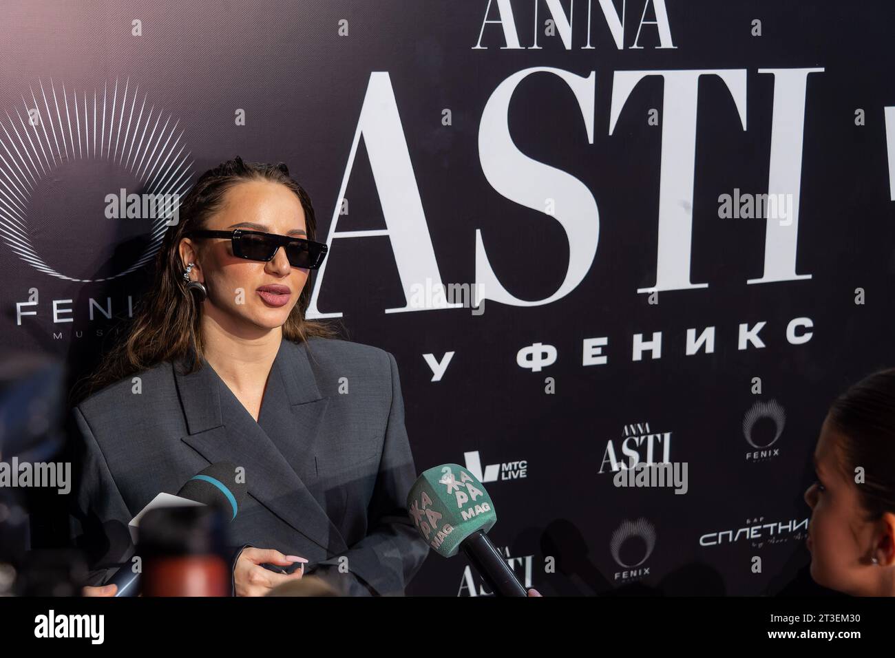 Moscow. Singer Asti (Anna Asti) after her solo concert `Phoenix` at MTS ...